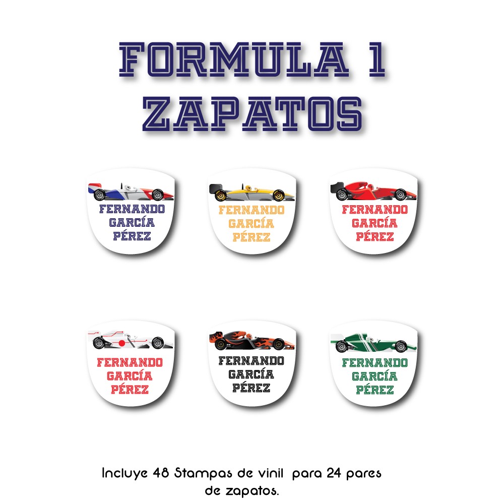 Shoe Labels : Zapatos Formula 1